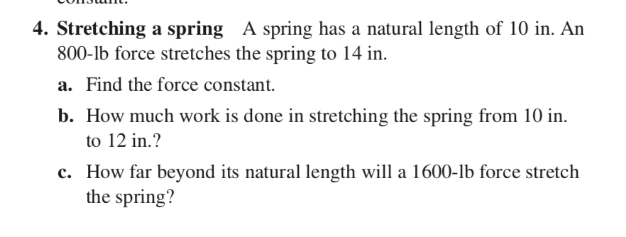 Solved 4. Stretching a spring A spring has a natural length | Chegg.com