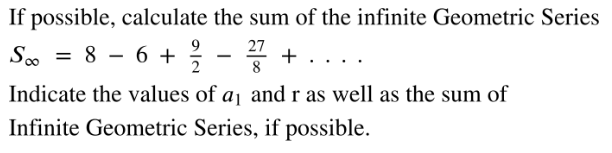 Solved If possible, calculate the sum of the infinite | Chegg.com