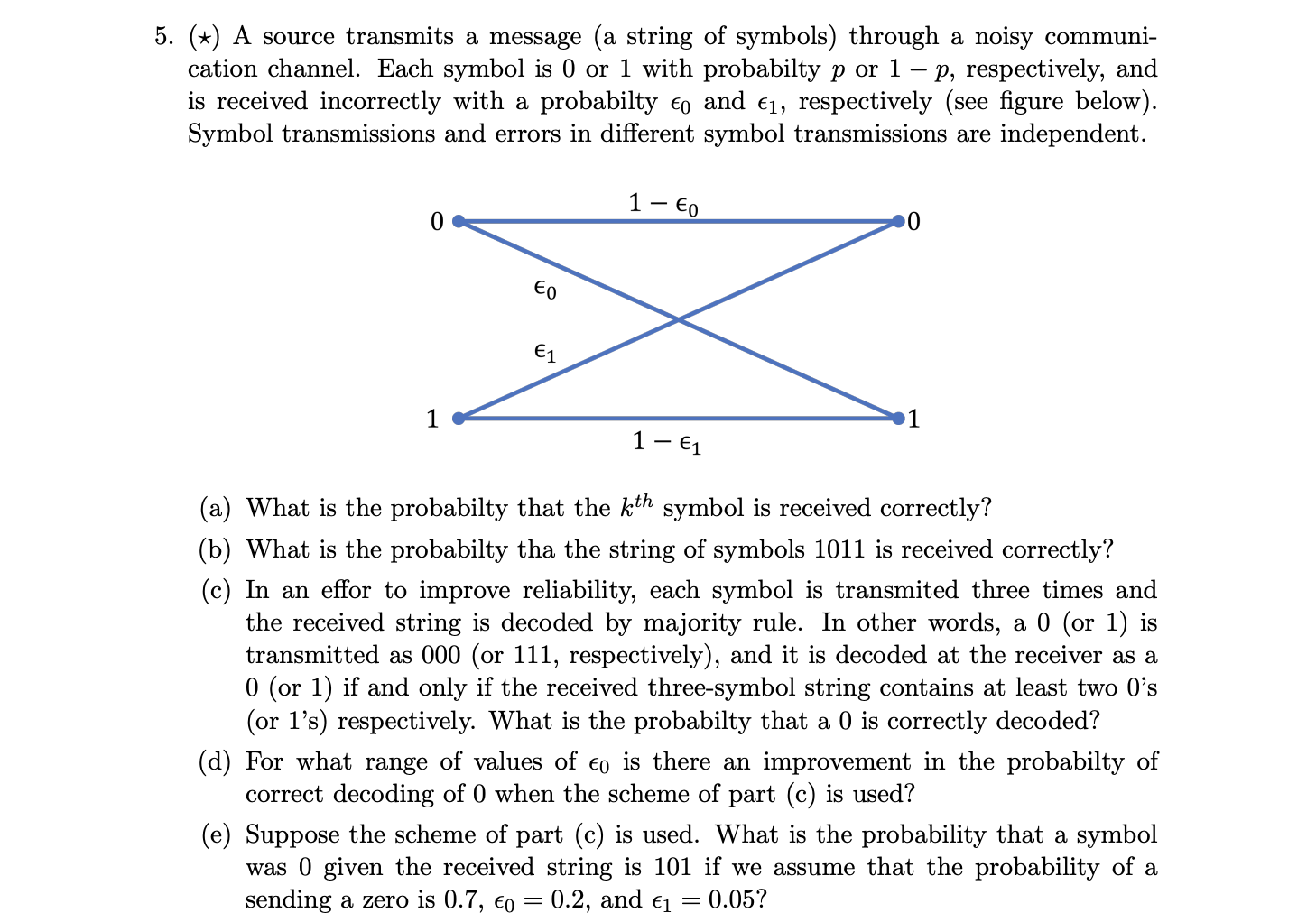 Solved 5 A Source Transmits A Message A String Of
