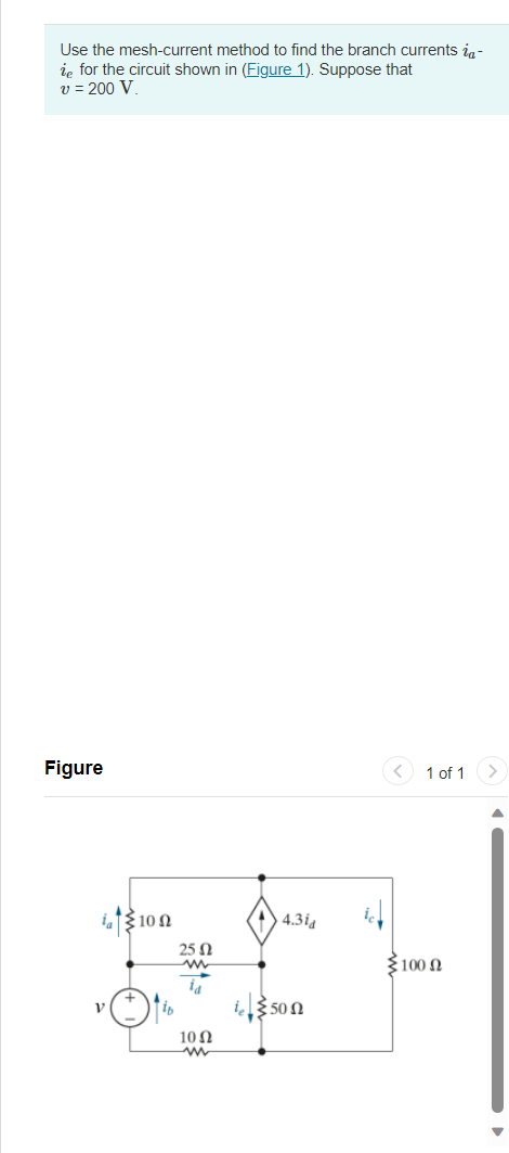 Solved Use the mesh-current method to find the branch | Chegg.com