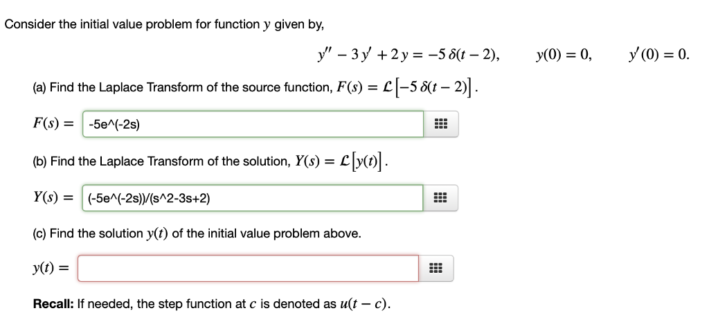 Solved Consider the initial value problem for function y | Chegg.com