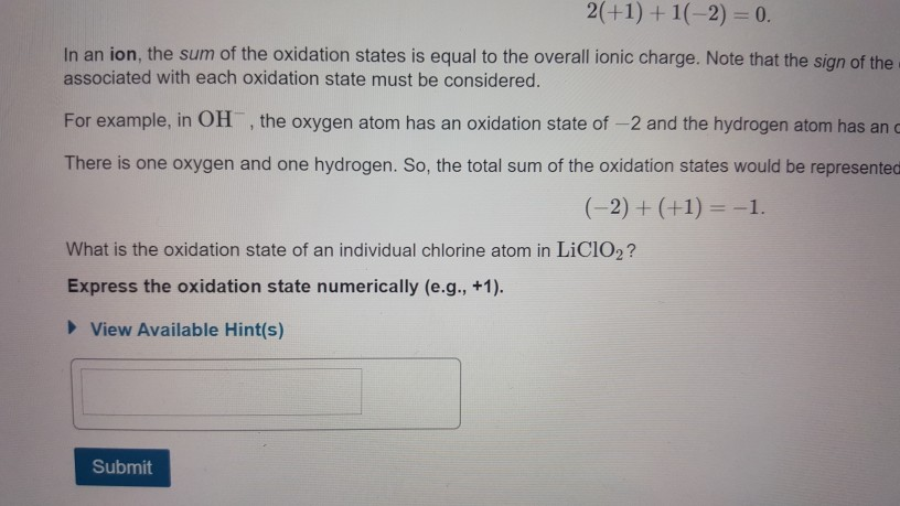 Solved Oxidation states are used to keep track of electrons | Chegg.com