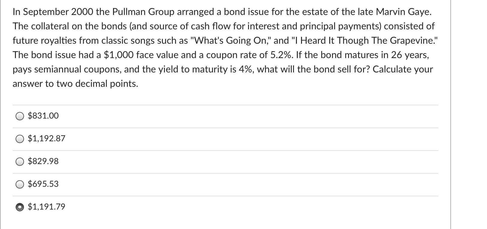 Solved In September 2000 the Pullman Group arranged a bond | Chegg.com