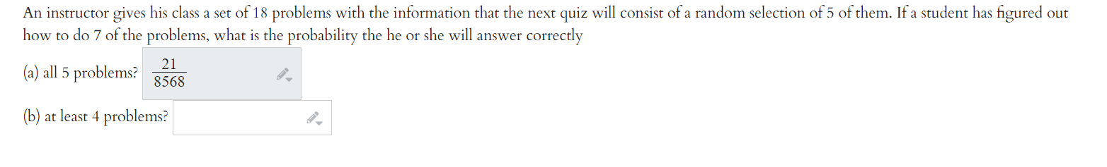 Solved An instructor gives his class a set of 18 problems | Chegg.com