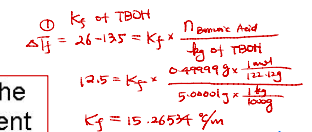 Solved Based on the work shown, can you explain how this Kf | Chegg.com