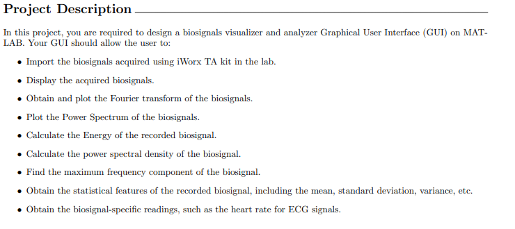 Solved In this project, you are required to design a | Chegg.com