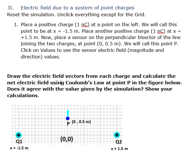 Solved II. Electric field due to a system of point charges | Chegg.com