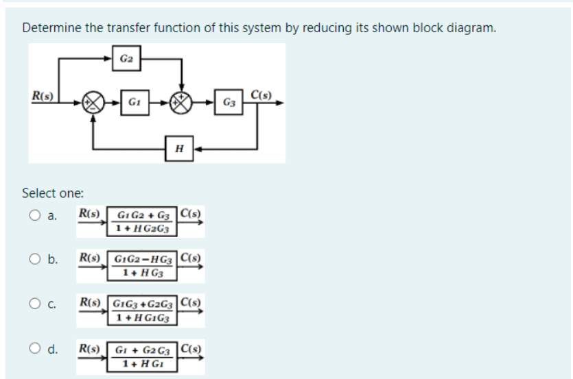 Solved Determine the transfer function of this system by | Chegg.com