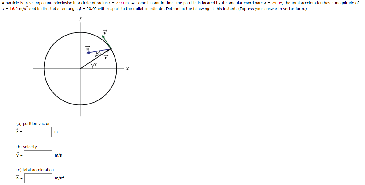 Solved A particle is traveling counterclockwise in a circle | Chegg.com