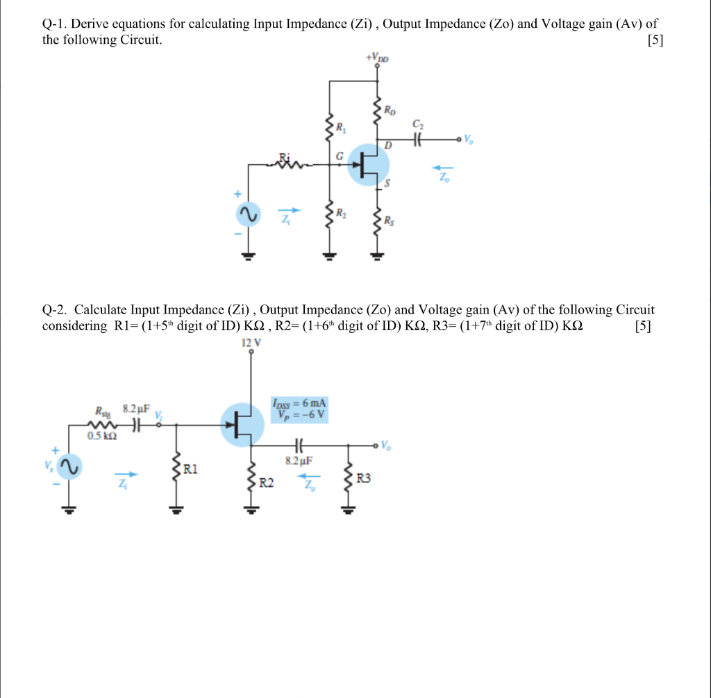 Solved Q-1. Derive equations for calculating Input Impedance | Chegg.com