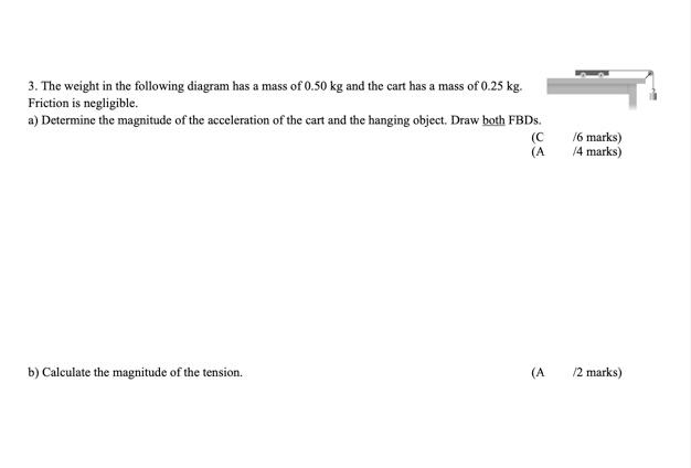 Solved 3. The weight in the following diagram has a mass of | Chegg.com