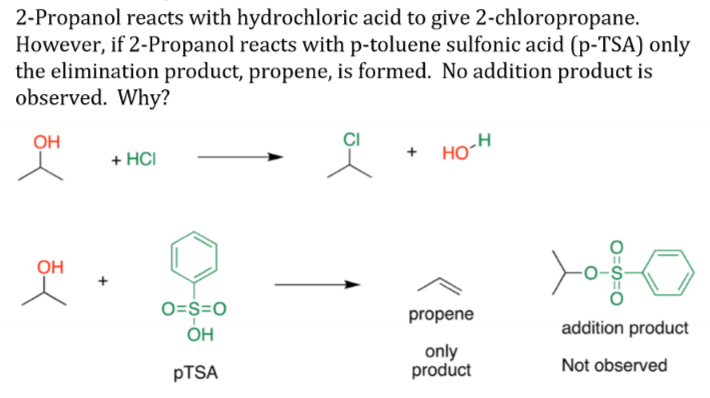 Solved 2-Propanol reacts with hydrochloric acid to give | Chegg.com