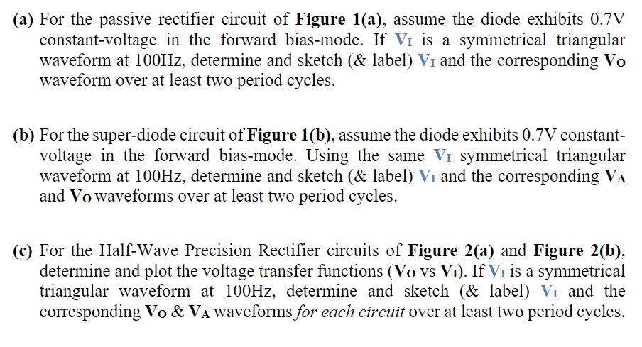 Solved Rectifier with Super-Diode Basic Rectifier +15V (2) D | Chegg.com
