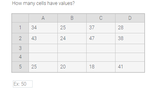 Solved How many cells have values? | Chegg.com
