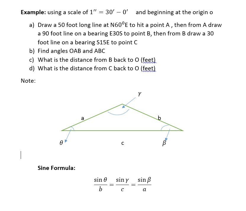 Solved = Example: using a scale of 1" = 30' - 0' and | Chegg.com
