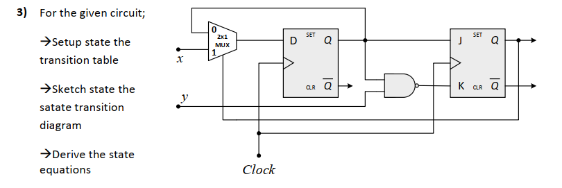 Solved 3) For the given circuit; → Setup state the | Chegg.com
