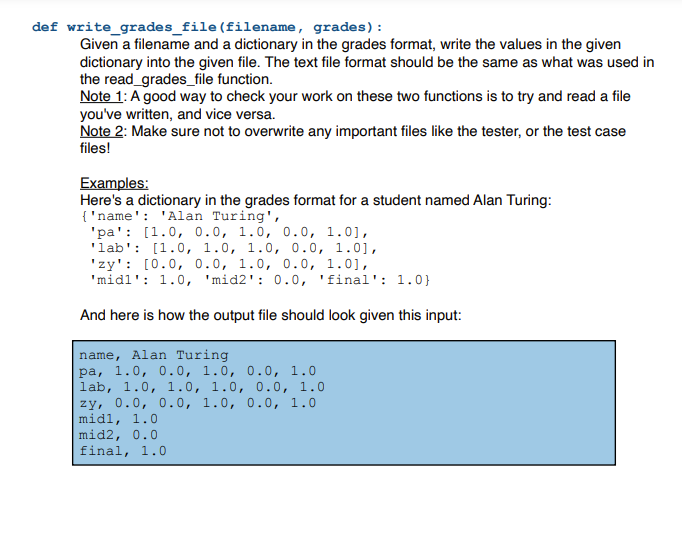 Solved def read_grades_file(filename, project=False): Given | Chegg.com