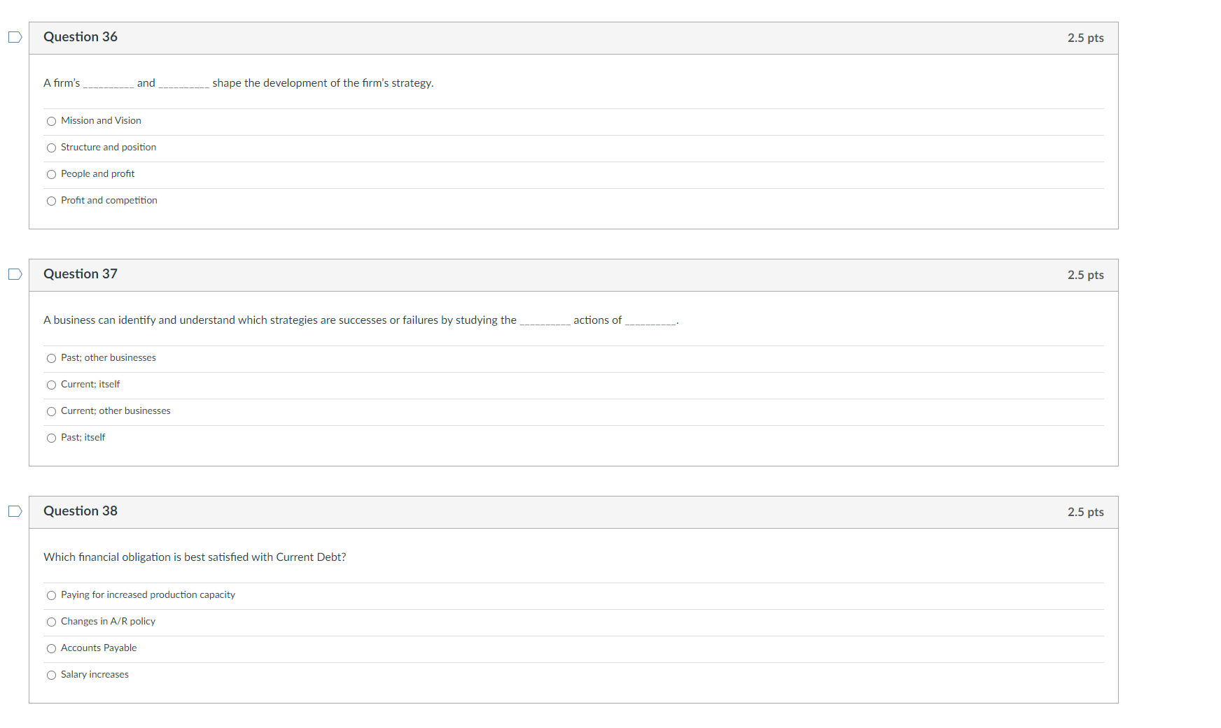 Solved A firm's and shape the development of the firm's | Chegg.com