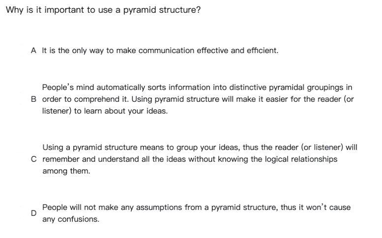 Solved Why is it important to use a pyramid structure? A It | Chegg.com