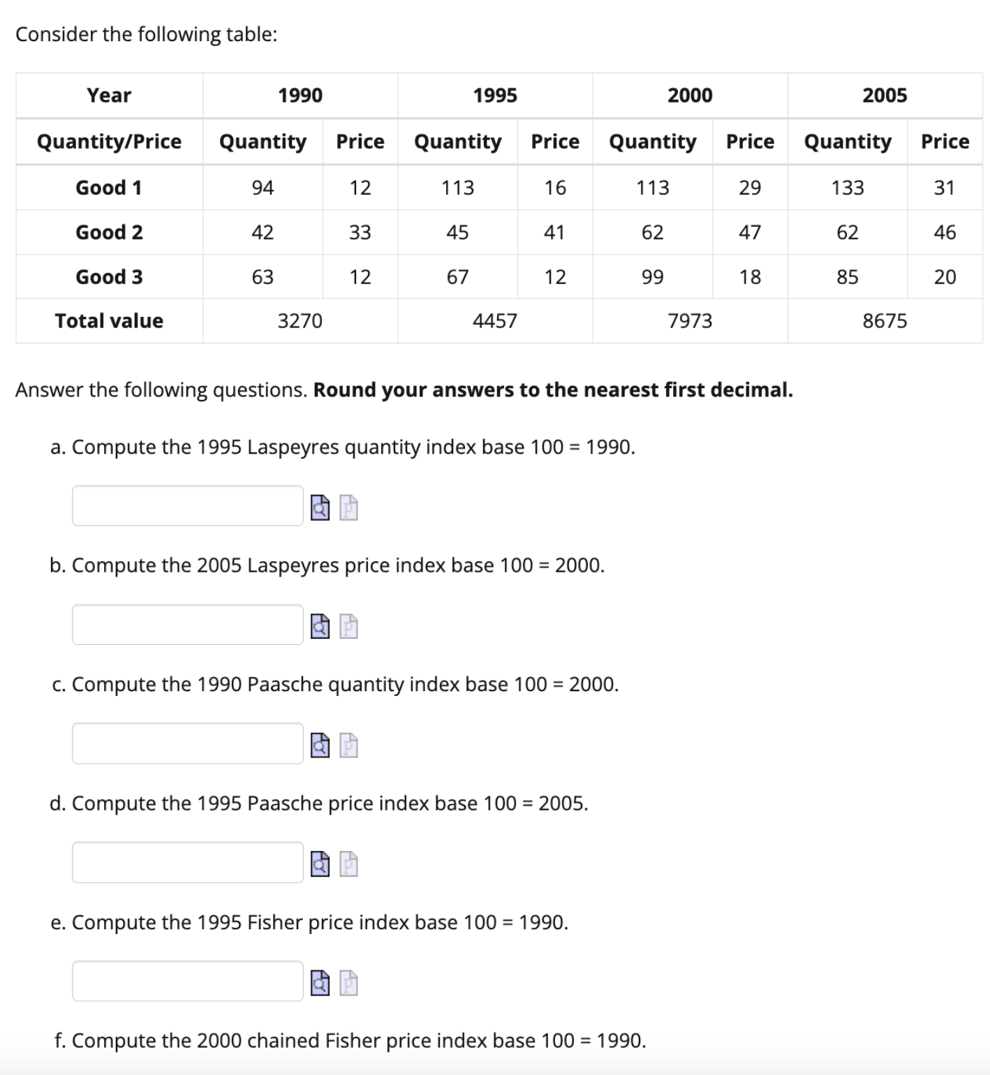 Solved The Laspeyres quantity (LQ) index uses the prices of | Chegg.com