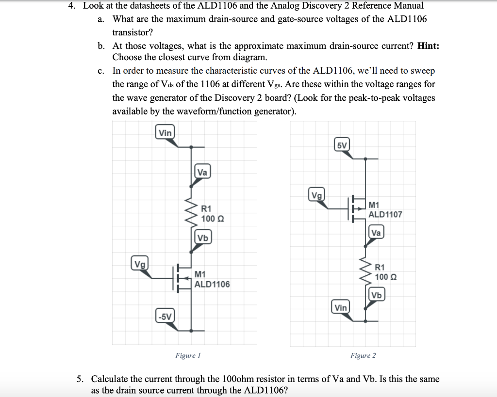 4. Look at the datasheets of the ALD1106 and the | Chegg.com