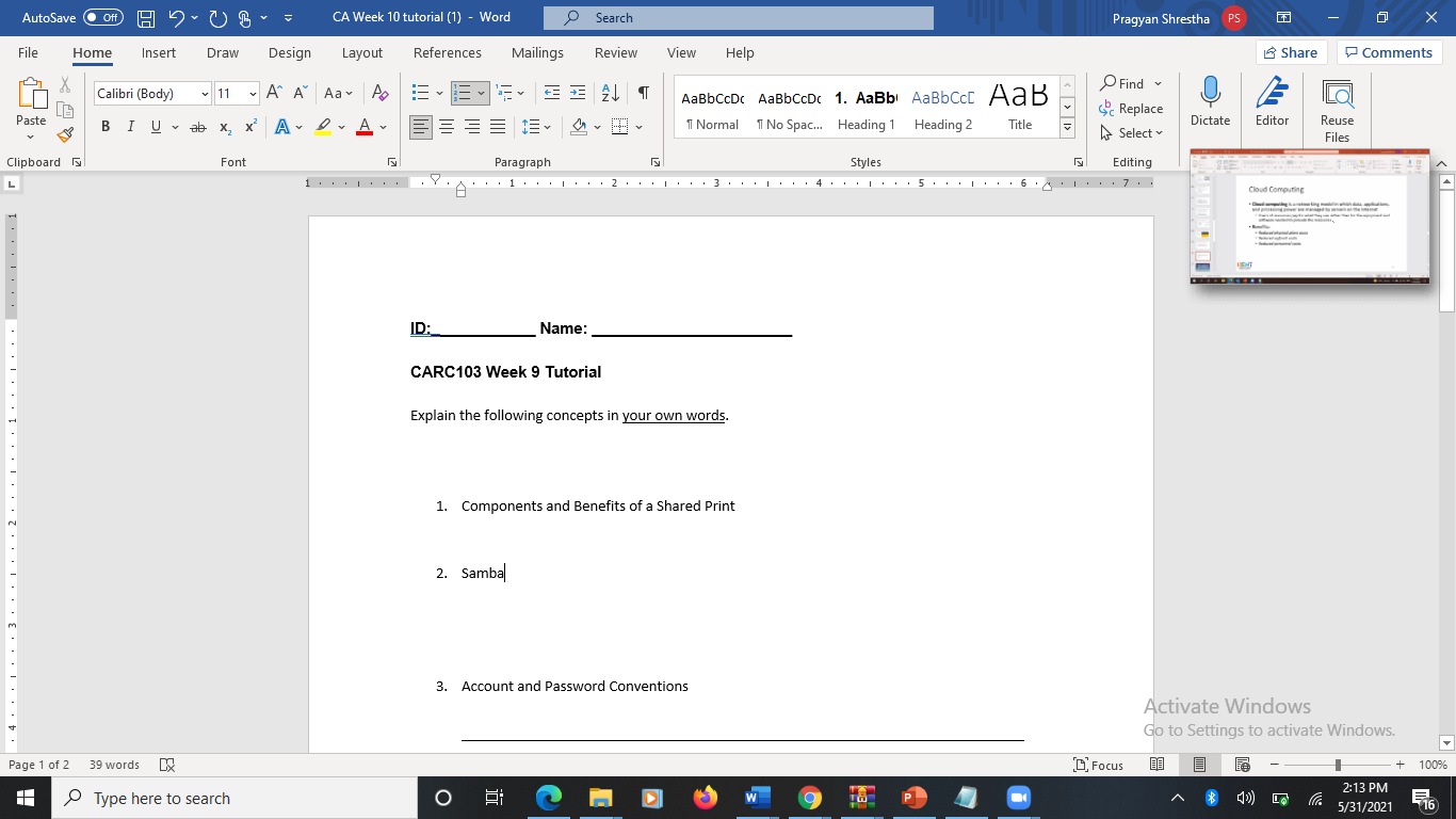 Solved AutoSave Of HUG CA Week 10 tutorial (1) - Word Search | Chegg.com