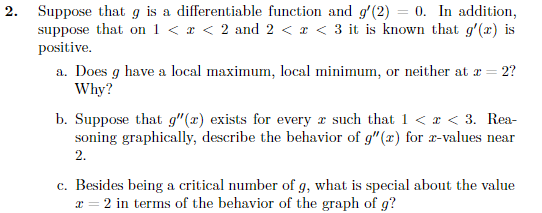 Solved Suppose that g is a differentiable function and | Chegg.com