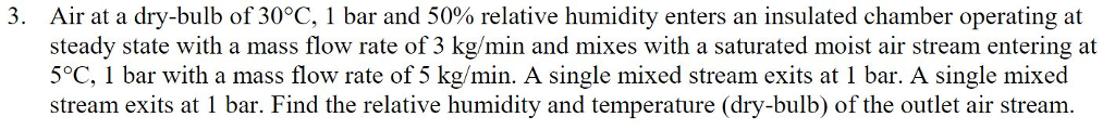 Solved Air at a dry-bulb of 30°C, 1 bar ând 50% relative | Chegg.com