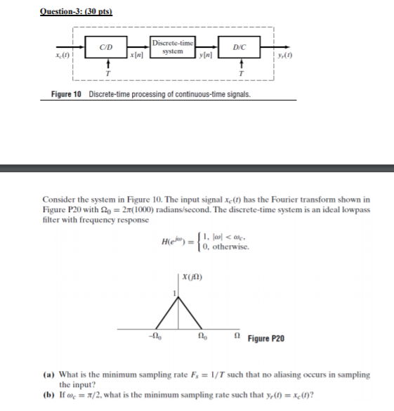 Solved Question-3: (30 pts) CID Discrete-time system D/C y[R | Chegg.com