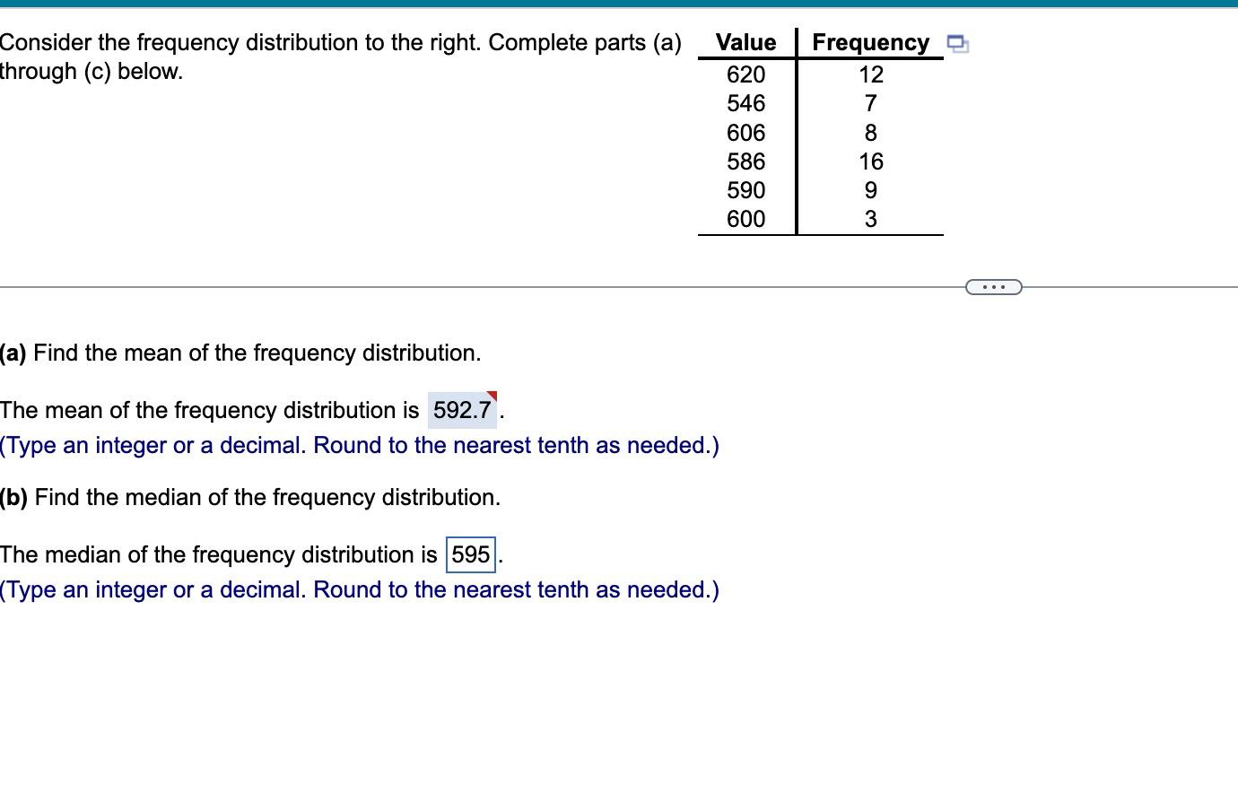 Solved Consider the frequency distribution to the right. | Chegg.com