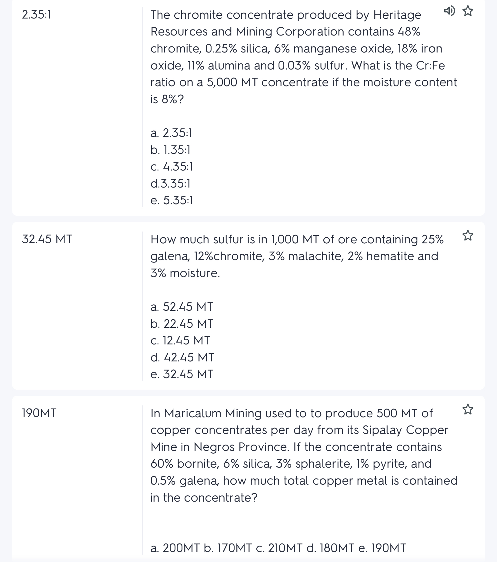 Solved The chromite concentrate produced by Heritage (4) 3 | Chegg.com