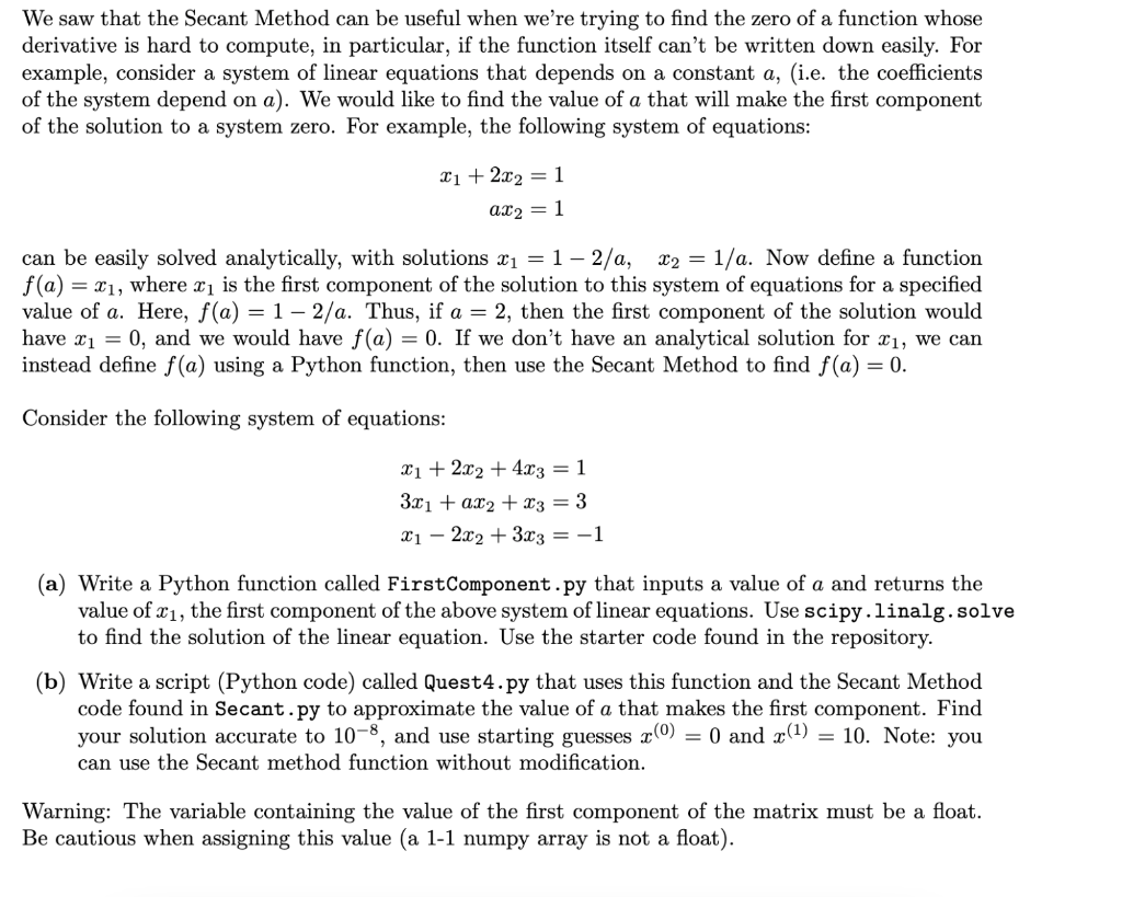 Python Function For Secant Iteration Youll 