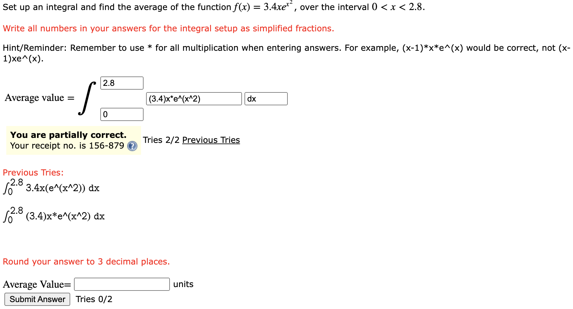 Solved Set up an integral and find the average of the | Chegg.com