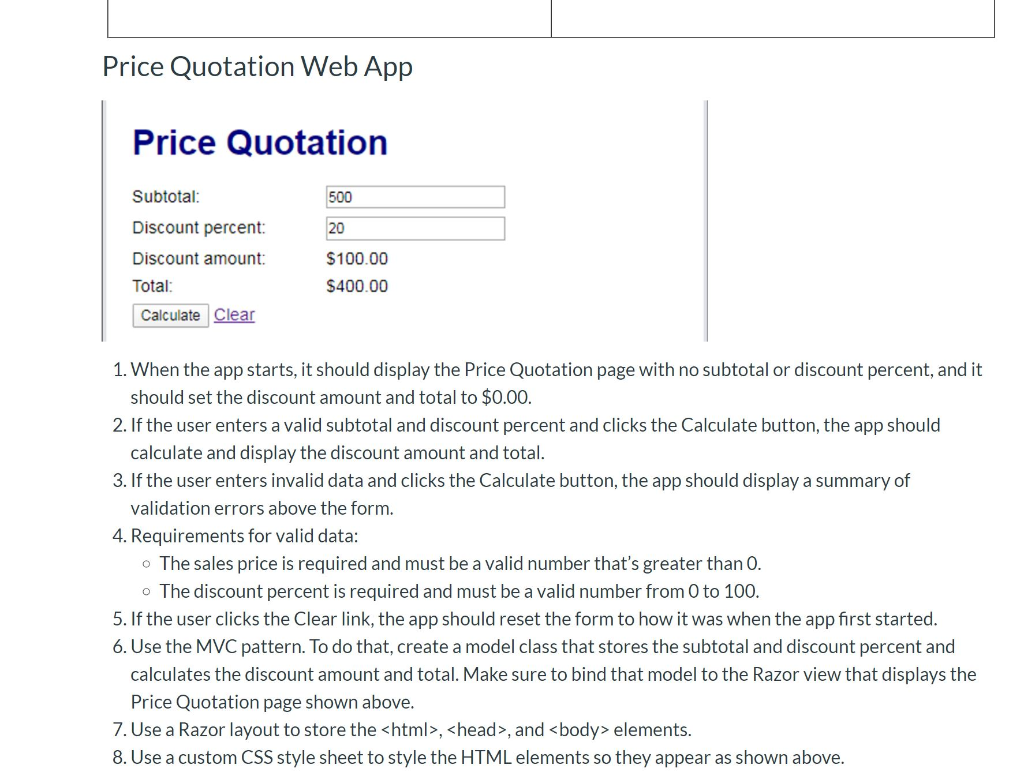 How do you write a code to calculate the Discount | Chegg.com