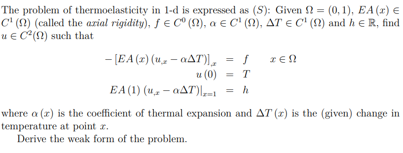 Solved The problem of thermoelasticity in 1-d is expressed | Chegg.com