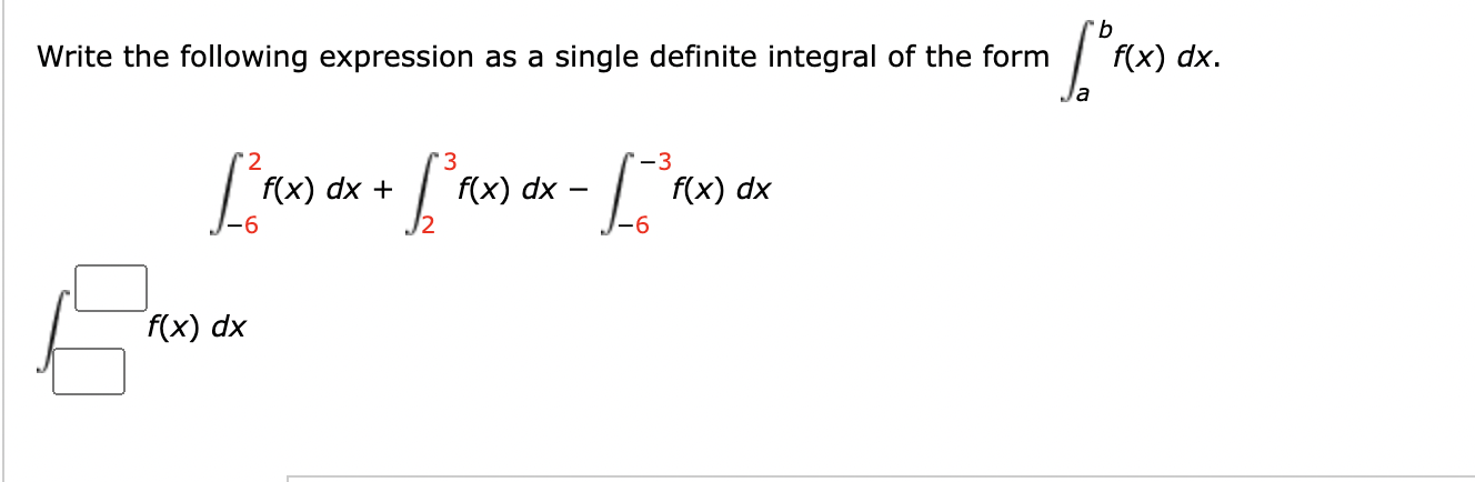 Solved Write the following expression as a single definite | Chegg.com