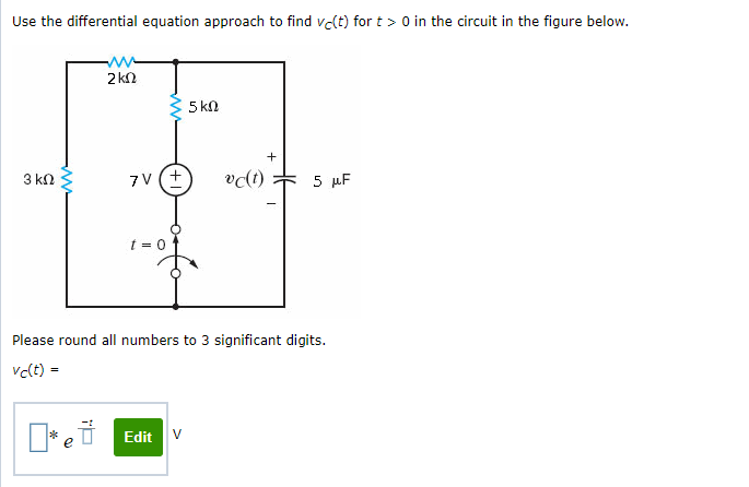 Solved Use the differential equation approach to find volt) | Chegg.com