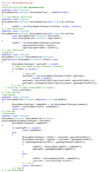 Solved /** ADT binary tree: Link-based implementation. file | Chegg.com