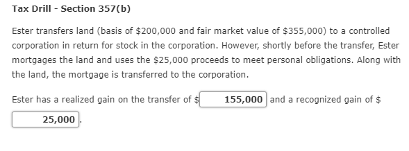 Tax Drill - Section 351 Nominal Property Janice and | Chegg.com