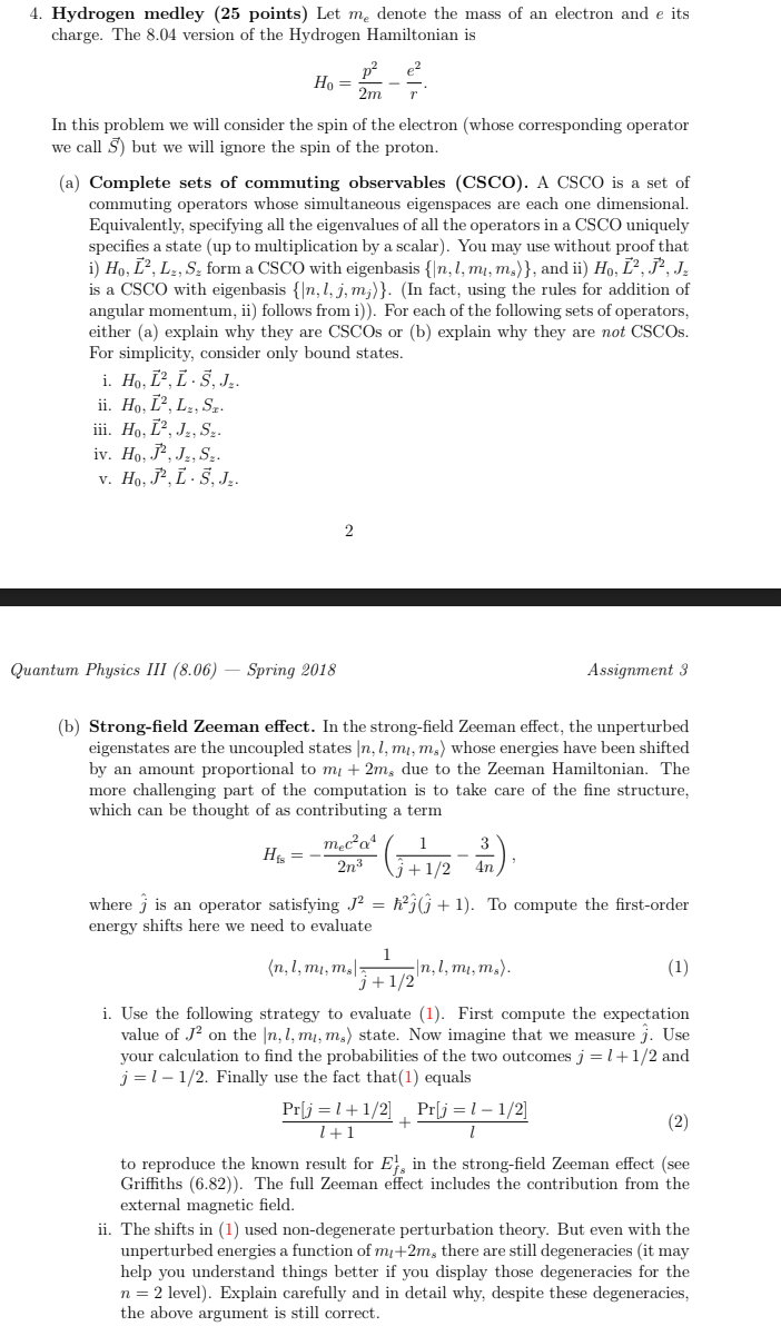 Solved 4. Hydrogen medley (25 points) Let me denote the mass | Chegg.com