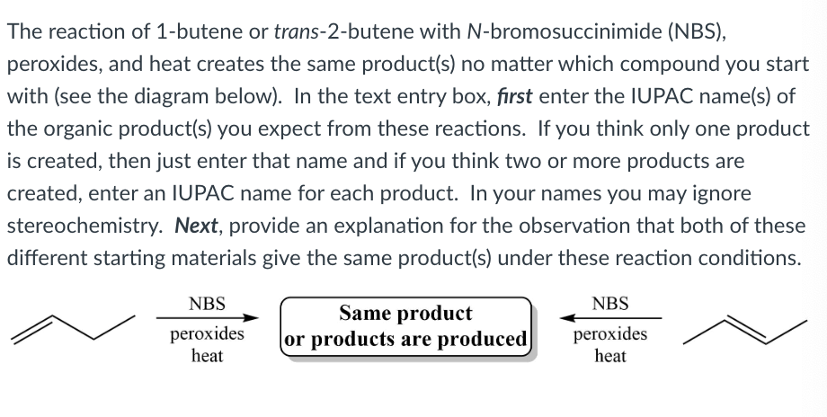 Solved The reaction of 1-butene or trans-2-butene with | Chegg.com
