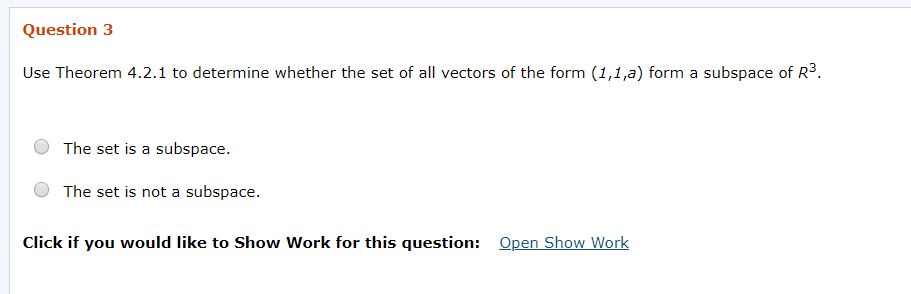 Solved Use Theorem 4.2.1 to determine whether the set of all | Chegg.com