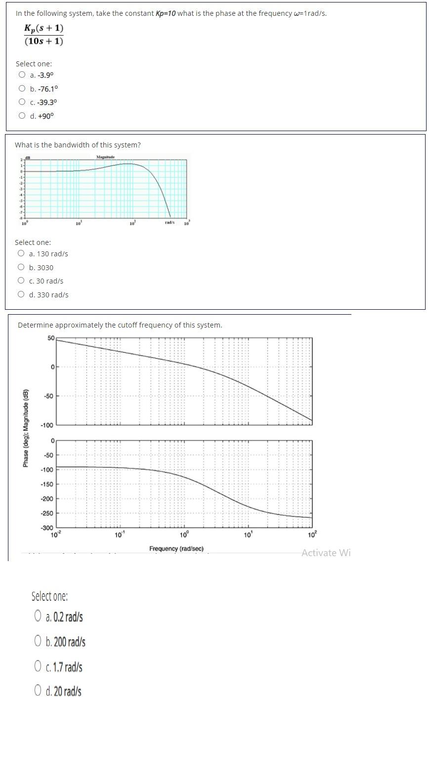 Solved In the following system, take the constant Kp=10 what | Chegg.com