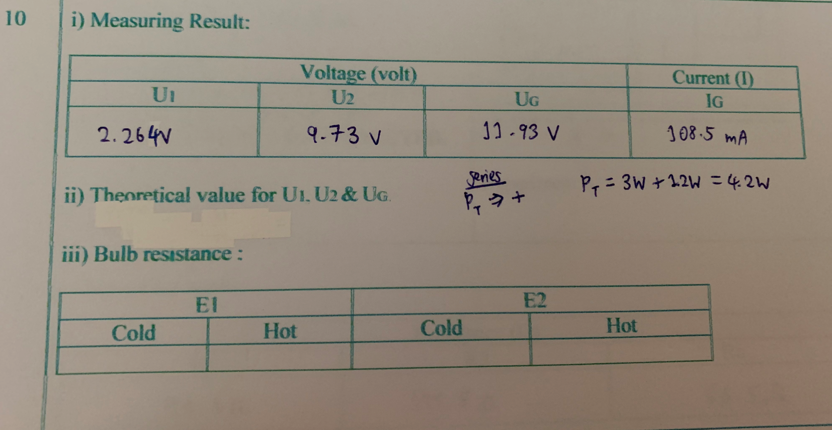 Solved ОНЫ U1 U2 COM E1 RESISTOR IN SERIES (TOTAL VOLTAGE) | Chegg.com