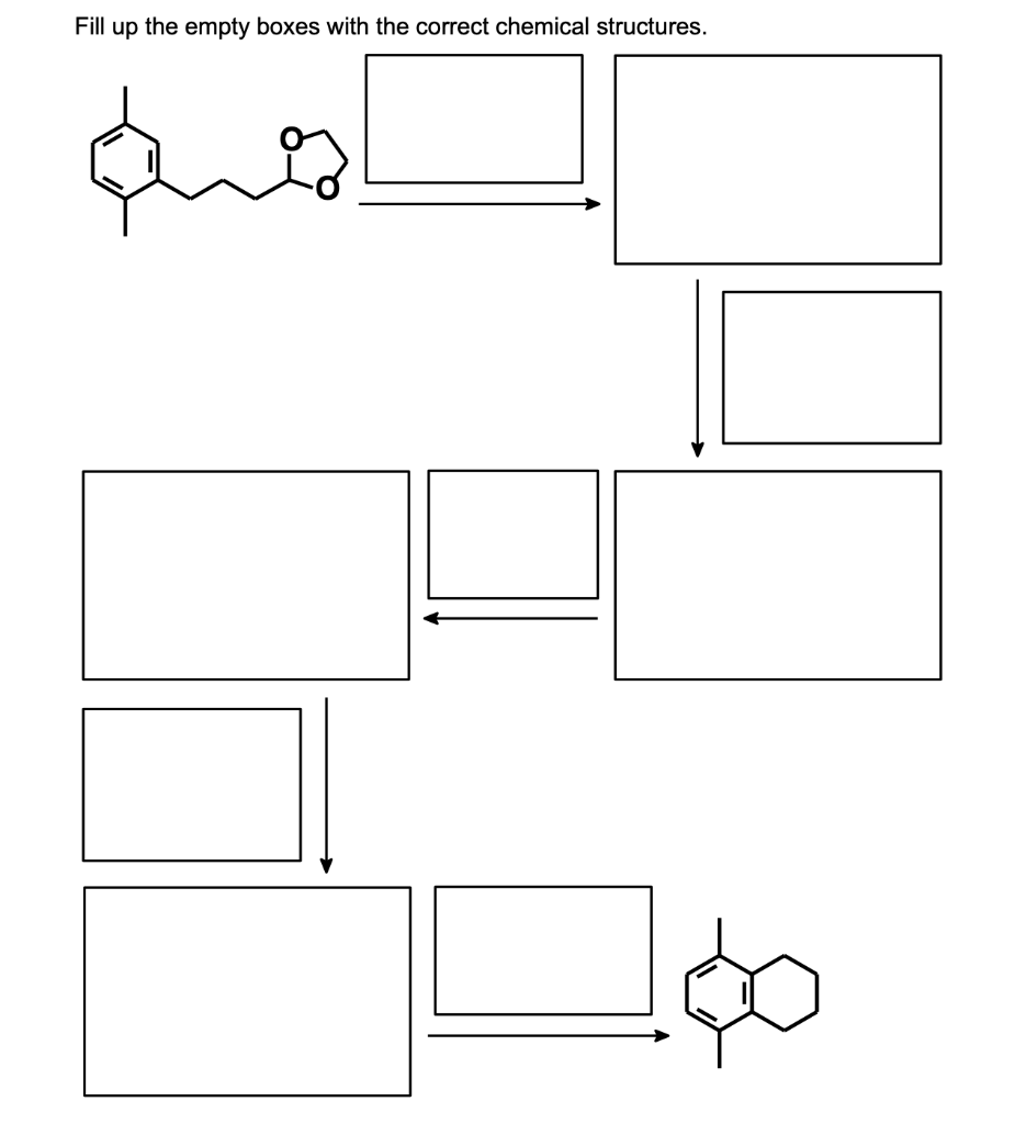 Solved Fill up the empty boxes with the correct chemical | Chegg.com