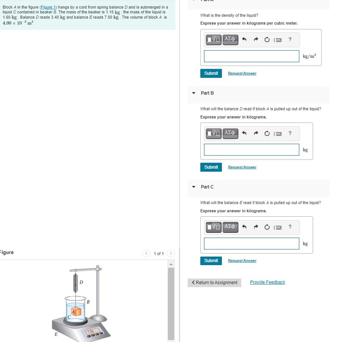 Solved Block A ﻿in the figure (Figure 1) ﻿hangs by a cord | Chegg.com