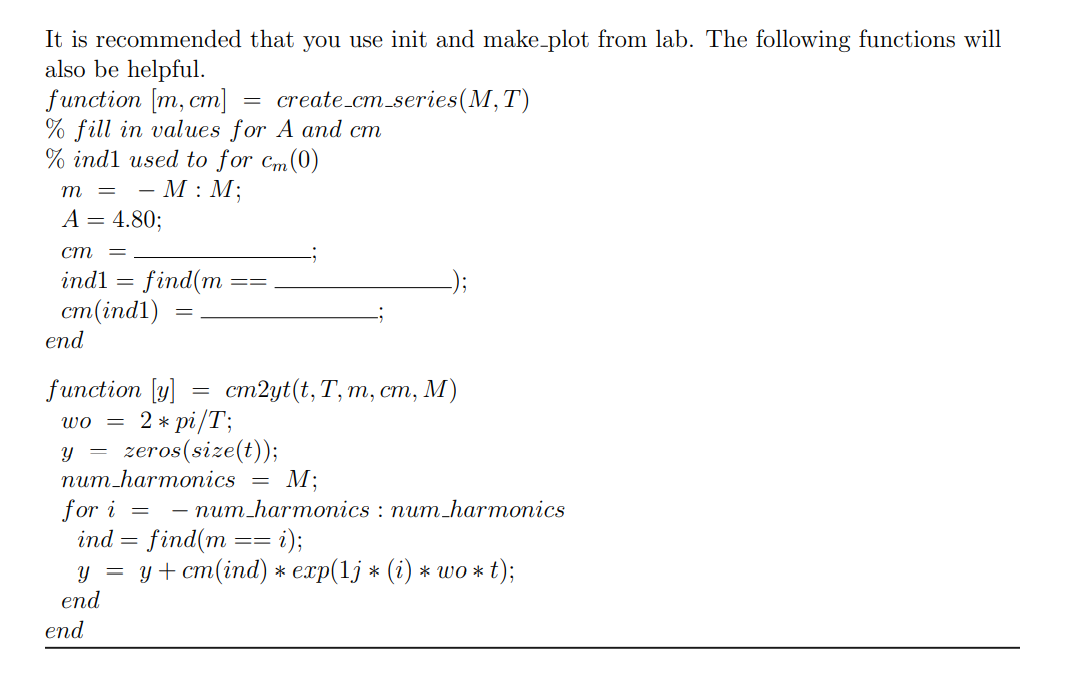 Exercise 4. Using MATLAB, plot two cycles of f(t) | Chegg.com