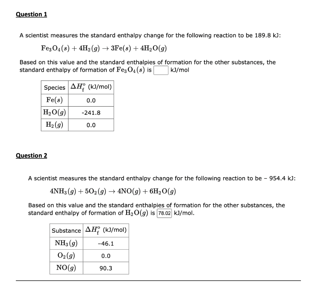 Solved A scientist measures the standard enthalpy change for | Chegg.com