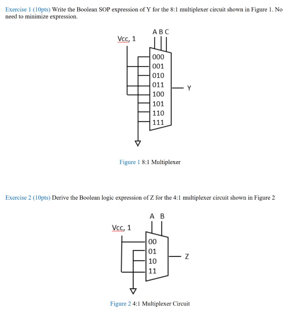 Solved Exercise 1 (10pts) Write the Boolean SOP expression | Chegg.com