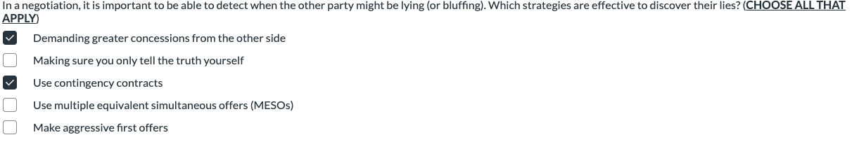 Solved In a negotiation, it is important to be able to | Chegg.com